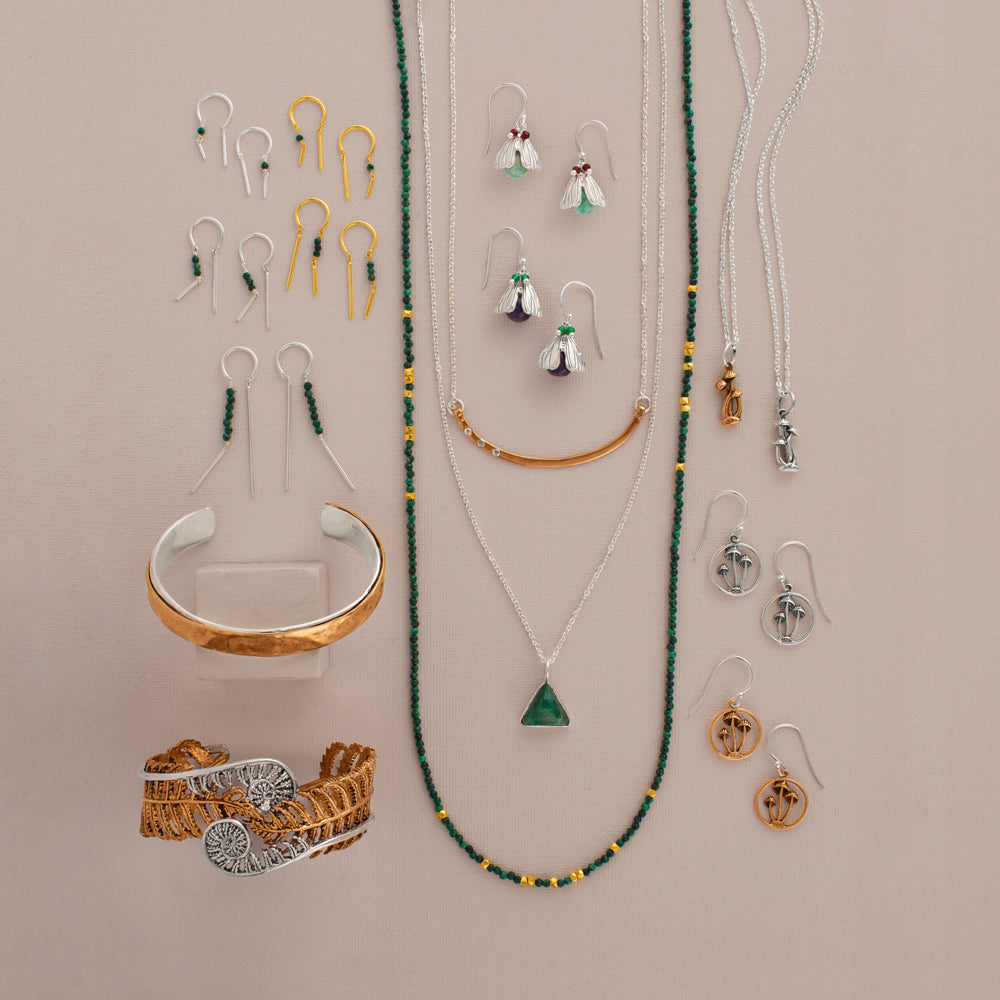 Triad Necklace in Emerald & Silver – The Good Collective