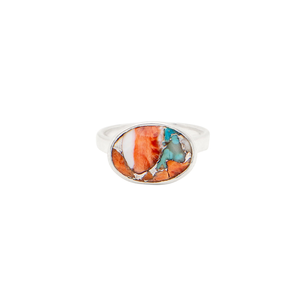 Cenote Ring in Spiny Oyster Turquoise - FINAL SALE