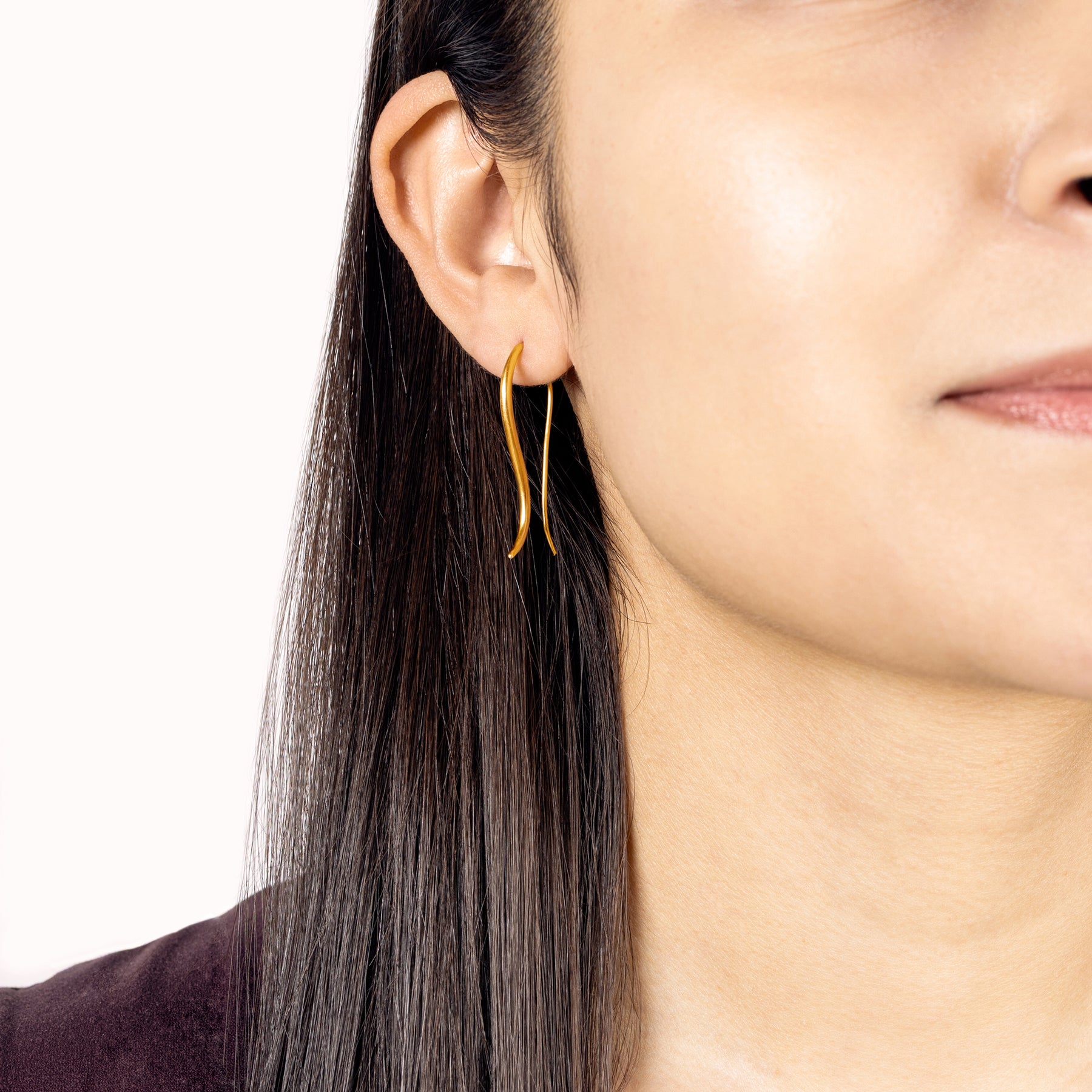 Open Curve Earring in Gold | Gold Earring by The Good Collective