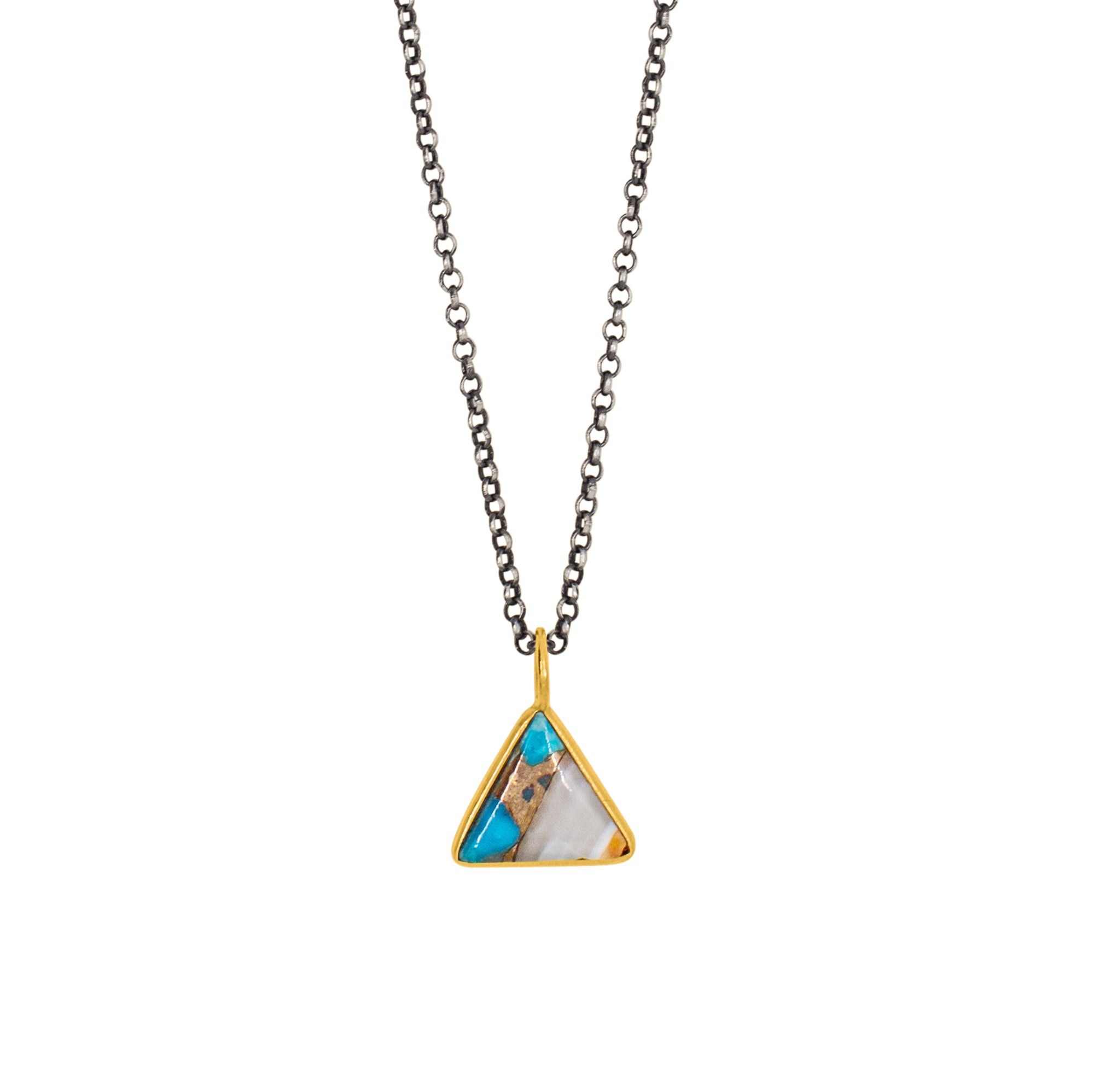 Triad Necklace in Spiny Oyster Turquoise