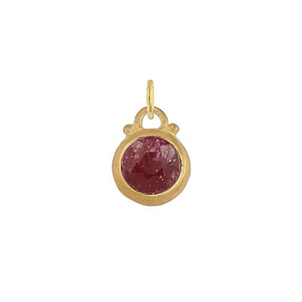 July -- Ruby Birthstone Charm in Gold | Gold by The Good Collective